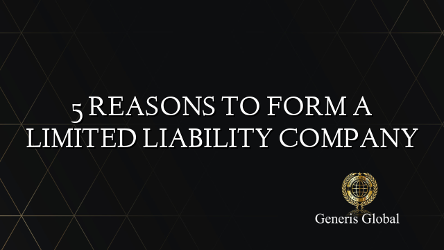 5 REASONS TO FORM A LIMITED LIABILITY COMPANY