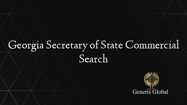 Georgia Secretary of State Commercial Search