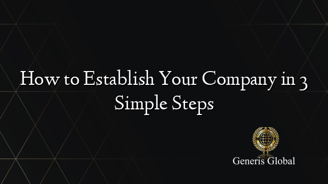 How to Establish Your Company in 3 Simple Steps