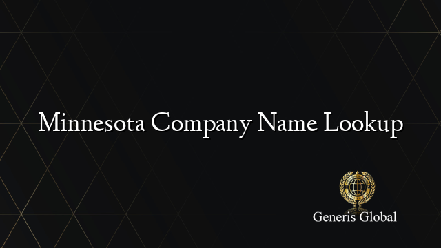 Minnesota Company Name Lookup