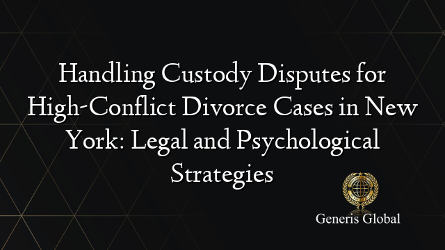 Handling Custody Disputes for High-Conflict Divorce Cases in New York ...
