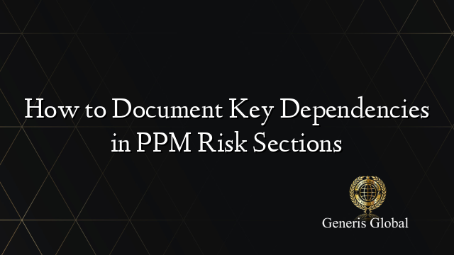 How to Document Key Dependencies in PPM Risk Sections