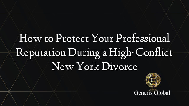 How to Protect Your Professional Reputation During a High-Conflict New ...