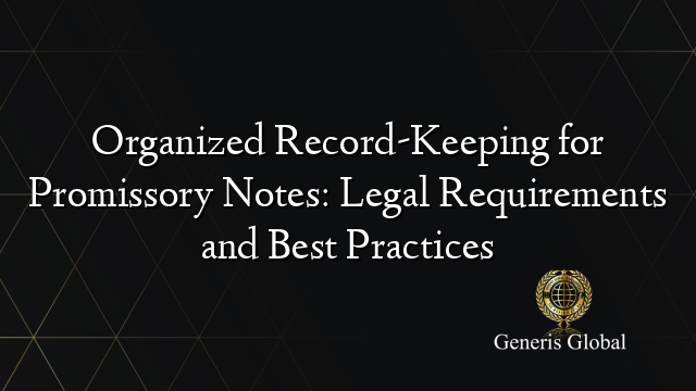 Organized Record-Keeping for Promissory Notes: Legal Requirements and ...