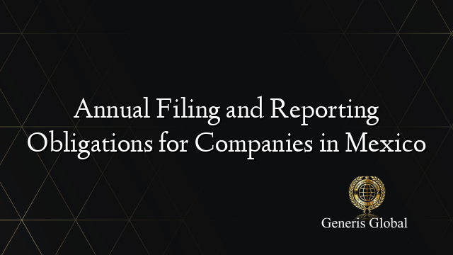 Annual Filing and Reporting Obligations for Companies in Mexico