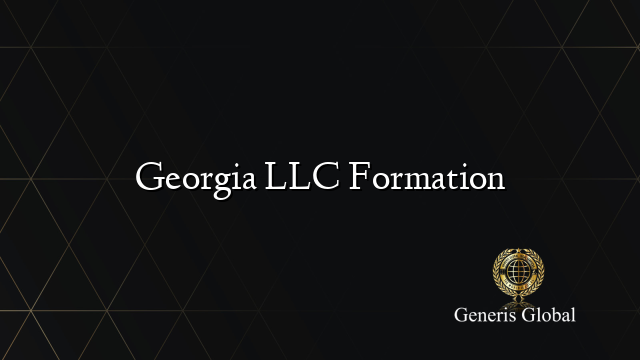 Georgia LLC Formation