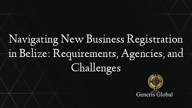 Navigating New Business Registration in Belize: Requirements, Agencies ...