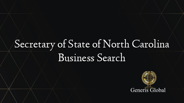 Secretary of State of North Carolina Business Search