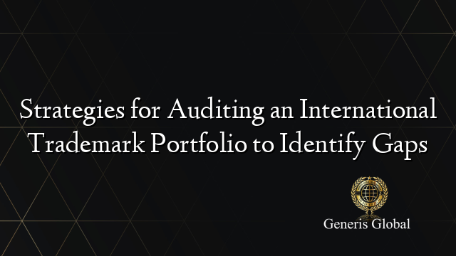 Strategies for Auditing an International Trademark Portfolio to ...