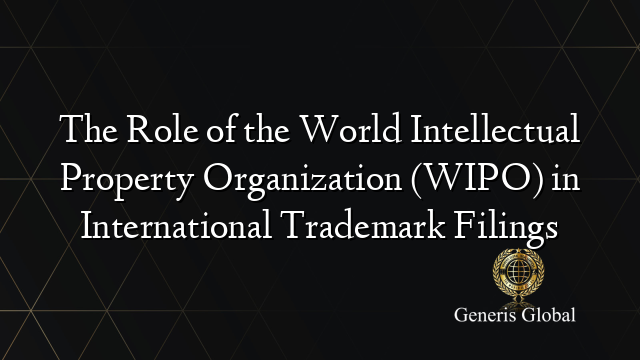The Role of the World Intellectual Property Organization (WIPO) in ...