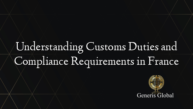 Understanding Customs Duties and Compliance Requirements in France