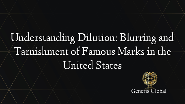 Understanding Dilution: Blurring and Tarnishment of Famous Marks in the ...