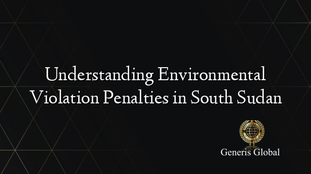 Understanding Environmental Violation Penalties in South Sudan