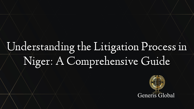 Understanding the Litigation Process in Niger: A Comprehensive Guide