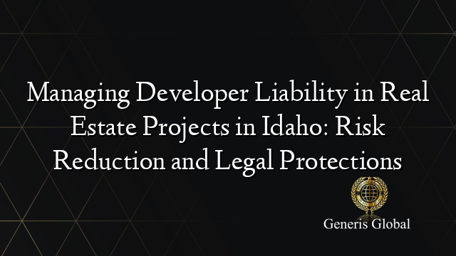Managing Developer Liability in Real Estate Projects in Idaho: Risk ...