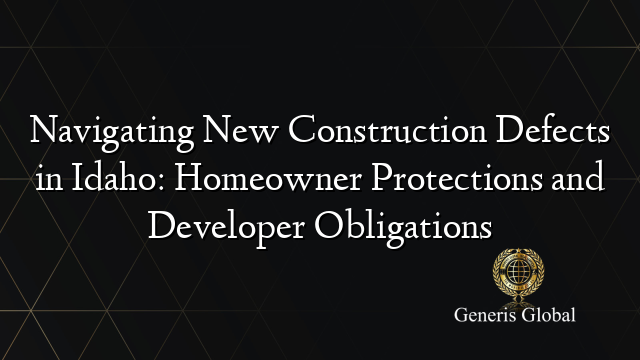 Navigating New Construction Defects in Idaho: Homeowner Protections and ...
