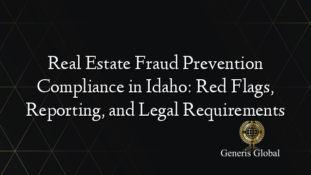 Real Estate Fraud Prevention Compliance in Idaho: Red Flags, Reporting ...