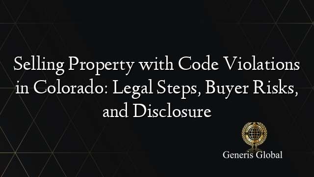 Selling Property with Code Violations in Colorado: Legal Steps, Buyer ...