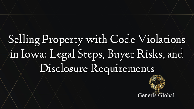 Selling Property with Code Violations in Iowa: Legal Steps, Buyer Risks ...