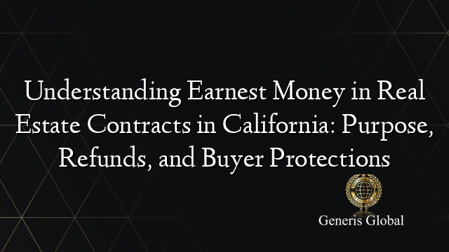 Understanding Earnest Money in Real Estate Contracts in California ...