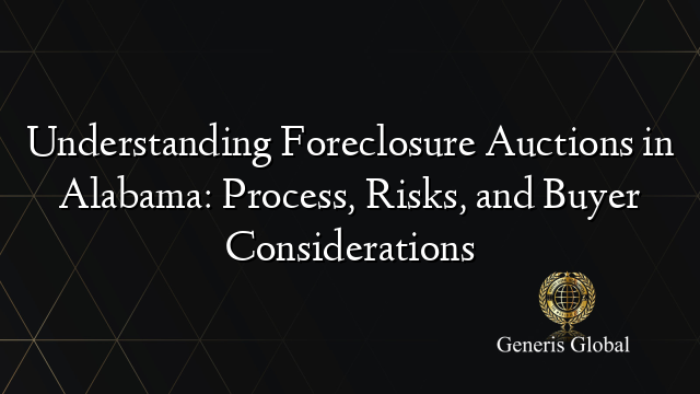Understanding Foreclosure Auctions in Alabama: Process, Risks, and ...