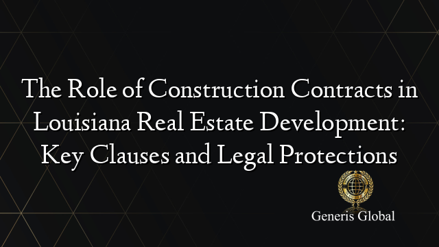 The Role of Construction Contracts in Louisiana Real Estate Development ...