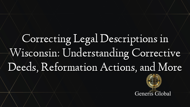 Correcting Legal Descriptions in Wisconsin: Understanding Corrective ...