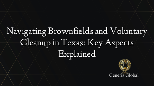 Navigating Brownfields and Voluntary Cleanup in Texas: Key Aspects ...