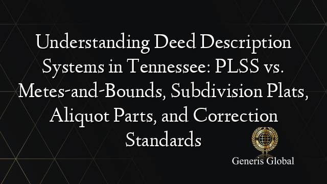 Understanding Deed Description Systems in Tennessee: PLSS vs. Metes-and ...