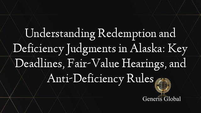 Understanding Redemption and Deficiency Judgments in Alaska: Key ...