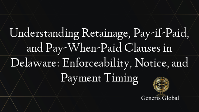 Understanding Retainage, Pay-if-Paid, and Pay-When-Paid Clauses in ...