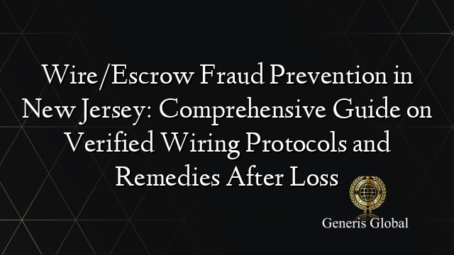 Wire/Escrow Fraud Prevention in New Jersey: Comprehensive Guide on ...