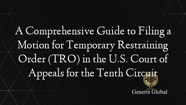 A Comprehensive Guide to Filing a Motion for Temporary Restraining ...