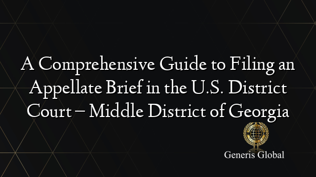 A Comprehensive Guide to Filing an Appellate Brief in the U.S. District ...