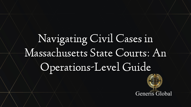 Navigating Civil Cases in Massachusetts State Courts: An Operations ...