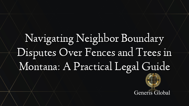 Navigating Neighbor Boundary Disputes Over Fences and Trees in Montana ...