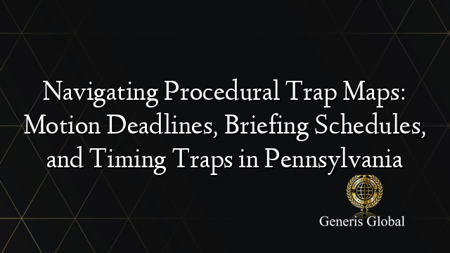 Navigating Procedural Trap Maps: Motion Deadlines, Briefing Schedules ...