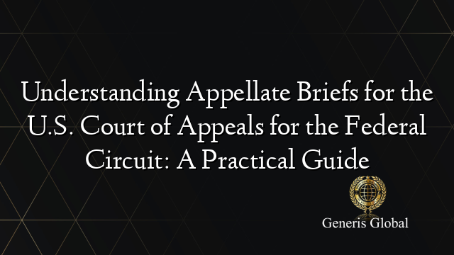 Understanding Appellate Briefs for the U.S. Court of Appeals for the ...