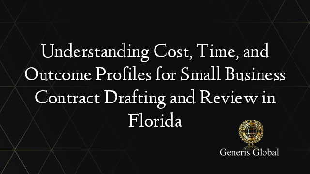 Understanding Cost, Time, and Outcome Profiles for Small Business ...