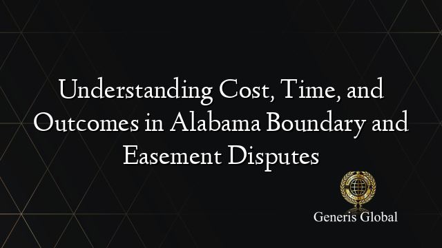 Understanding Cost, Time, and Outcomes in Alabama Boundary and Easement ...