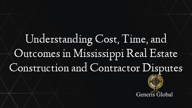 Understanding Cost, Time, and Outcomes in Mississippi Real Estate ...