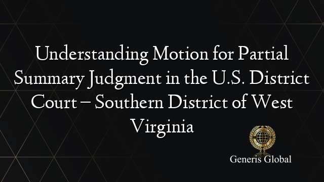 Understanding Motion for Partial Summary Judgment in the U.S. District ...